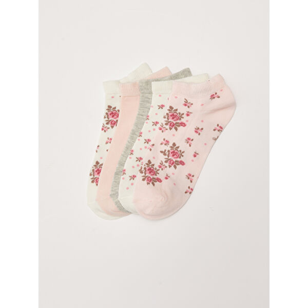 Desenli Kadın Patik Çorap 5'li Paket