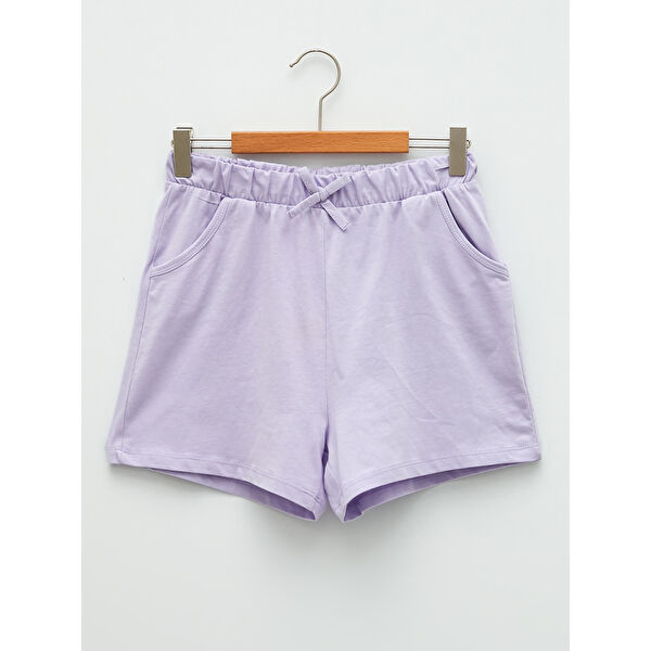 Beli Lastikli Basic Pamuklu Kız Çocuk Şort Beli Lastikli Basic Pamuklu Kız Çocuk Şort