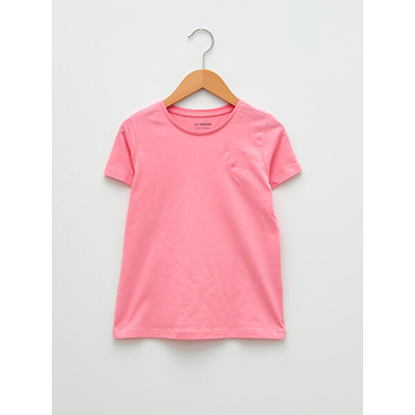 Bisiklet Yaka Basic Kısa Kollu Pamuklu Kız Çocuk Tişört