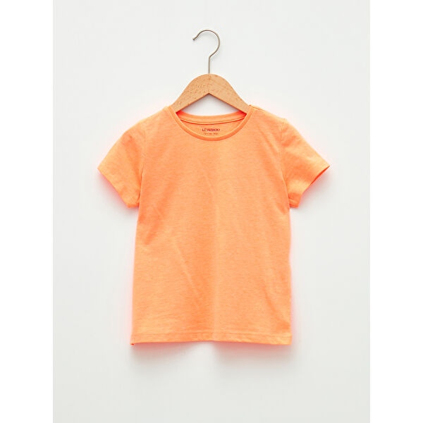 Bisiklet Yaka Basic Kısa Kollu Pamuklu Kız Çocuk Tişört