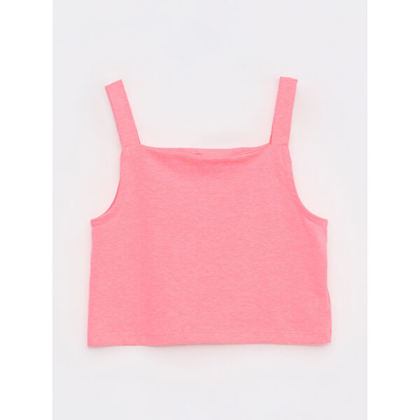 Kare Yaka Basic Askılı Kız Çocuk Crop Atlet