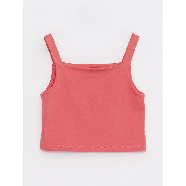 Kare Yaka Basic Askılı Kız Çocuk Crop Atlet