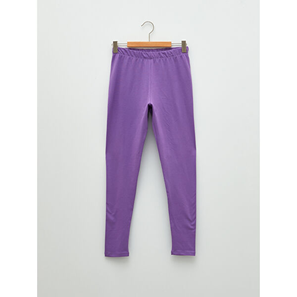 Beli Lastikli Basic Pamuklu Kız Çocuk Uzun Tayt