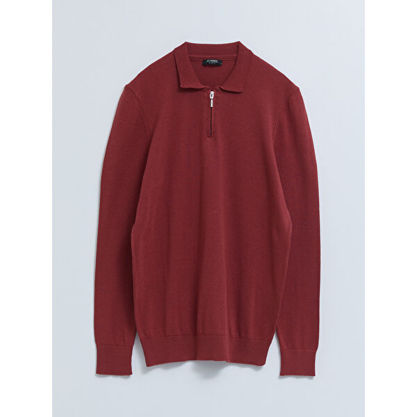 LCW BASIC Polo Yaka Uzun Kollu İnce Erkek Triko Kazak