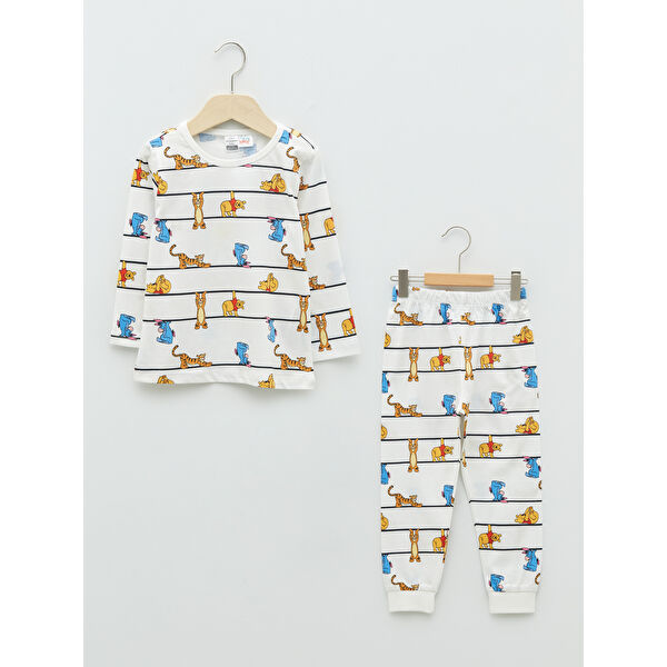 Bisiklet Yaka Uzun Kollu Winnie the Pooh Baskılı Pamuklu Erkek Bebek Pijama Takımı Bisiklet Yaka Uzun Kollu Winnie the Pooh Baskılı Pamuklu Erkek Bebek Pijama Takımı
