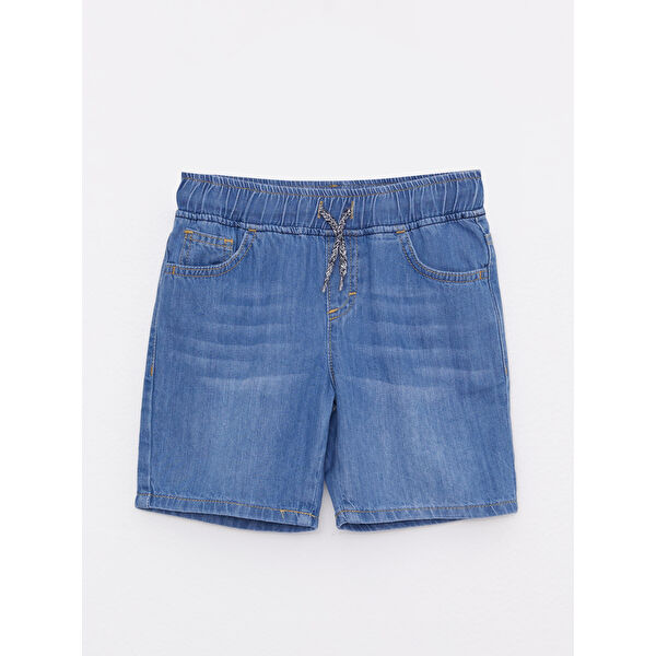 Beli Lastikli Erkek Çocuk Jean Şort