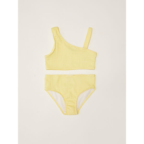 Esnek Kumaş Kendinden Desenli Kız Çocuk Bikini