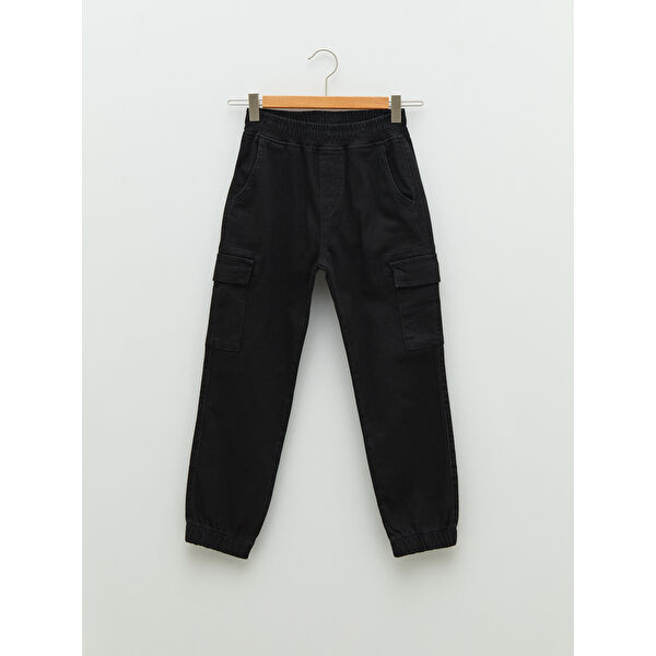 Beli Lastikli Erkek Çocuk Kargo Jean Pantolon Beli Lastikli Erkek Çocuk Kargo Jean Pantolon