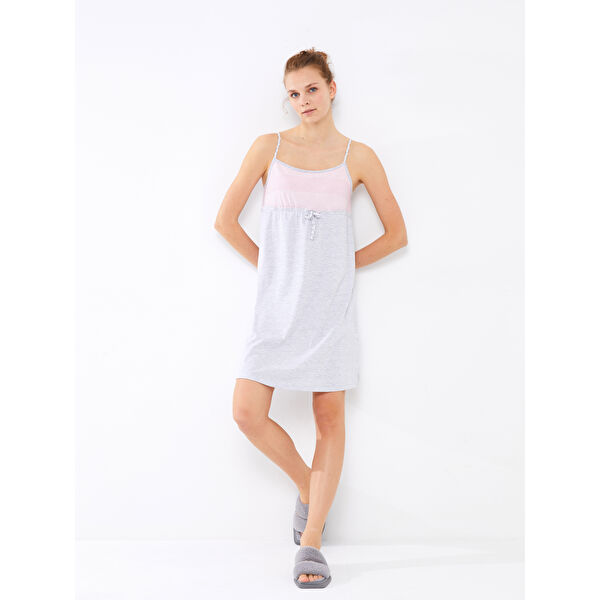 LCW DREAM U Yaka Askılı Renk Bloklu Kadın Gecelik LCW DREAM U Yaka Askılı Renk Bloklu Kadın Gecelik