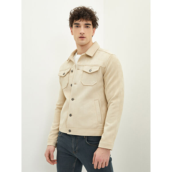 Slim Fit Gömlek Yaka Erkek Süet Mont Slim Fit Gömlek Yaka Erkek Süet Mont