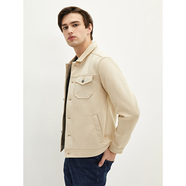 Slim Fit Gömlek Yaka Erkek Süet Mont Slim Fit Gömlek Yaka Erkek Süet Mont