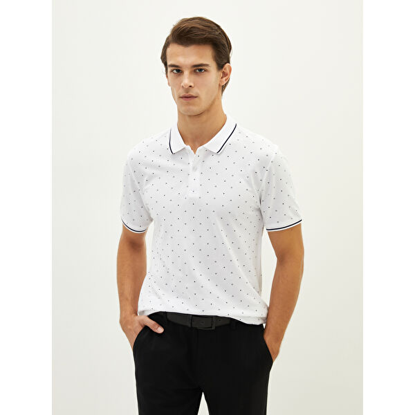 LCW VISION Polo Yaka Kısa Kollu Desenli Pike Erkek Tişört