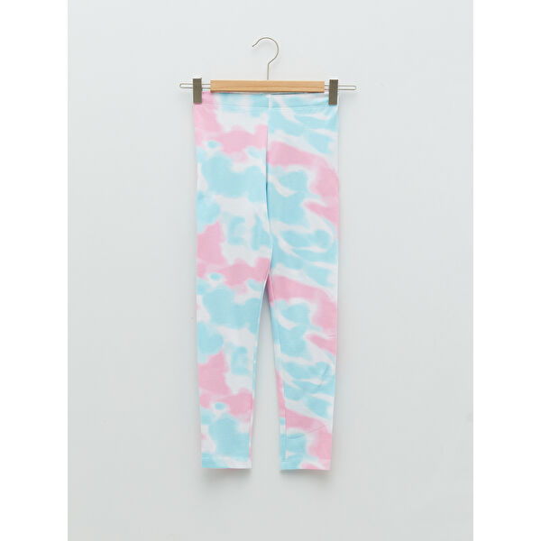 Beli Lastikli Batik Desenli Pamuklu Kız Çocuk Uzun Tayt