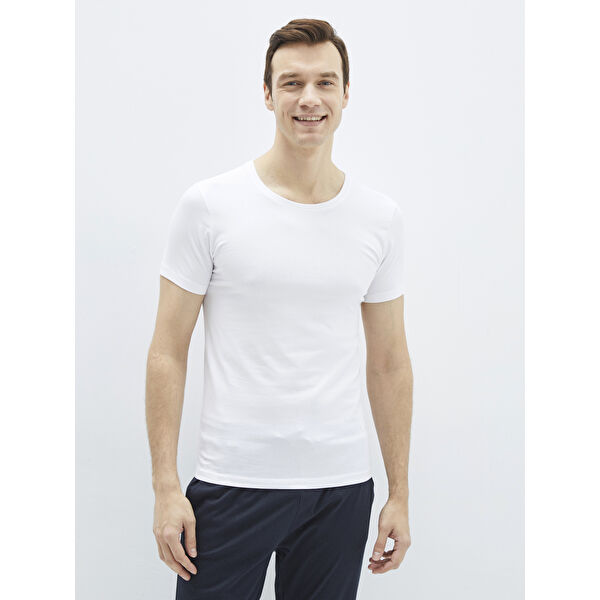 Bisiklet Yaka Kısa Kollu Erkek Fanila