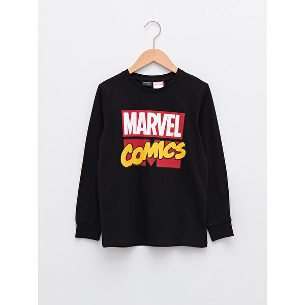 Bisiklet Yaka Marvel Baskılı Uzun Kollu Erkek Çocuk Sweatshirt Bisiklet Yaka Marvel Baskılı Uzun Kollu Erkek Çocuk Sweatshirt