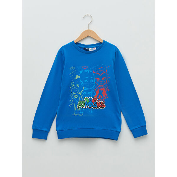 Bisiklet Yaka Pijamaskeliler Baskılı Uzun Kollu Erkek Çocuk Sweatshirt