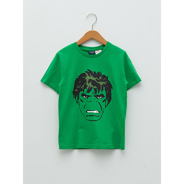 Bisiklet Yaka Hulk Baskılı Kısa Kollu Erkek Çocuk Tişört Bisiklet Yaka Hulk Baskılı Kısa Kollu Erkek Çocuk Tişört