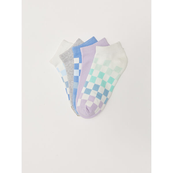 Ekose Kadın Patik Çorap 5'li Paket