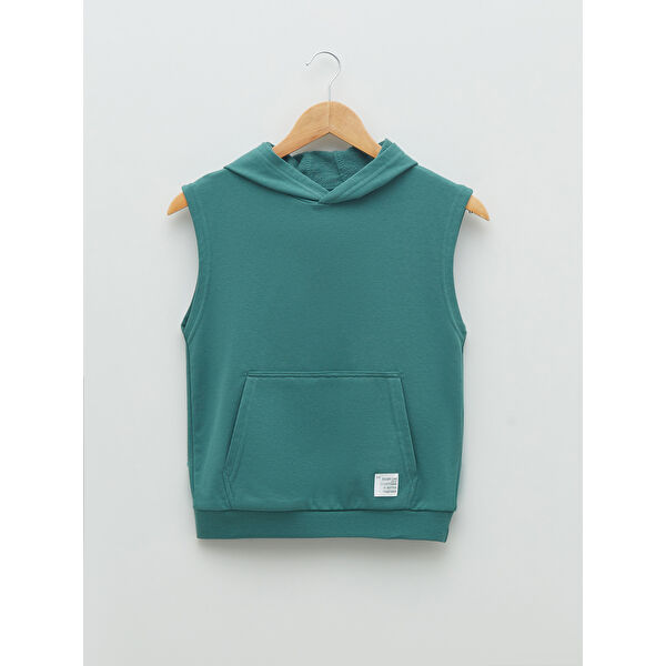 Kapüşonlu Kolsuz Basic Erkek Çocuk Sweatshirt Kapüşonlu Kolsuz Basic Erkek Çocuk Sweatshirt