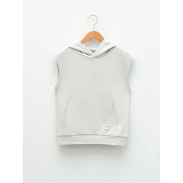 Kapüşonlu Kolsuz Basic Erkek Çocuk Sweatshirt Kapüşonlu Kolsuz Basic Erkek Çocuk Sweatshirt
