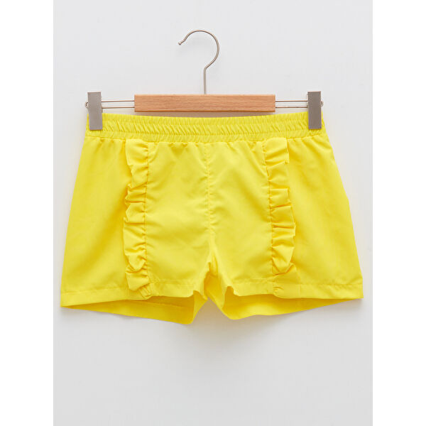 Beli Lastikli Fırfır Detaylı Kız Çocuk Deniz Şortu Beli Lastikli Fırfır Detaylı Kız Çocuk Deniz Şortu