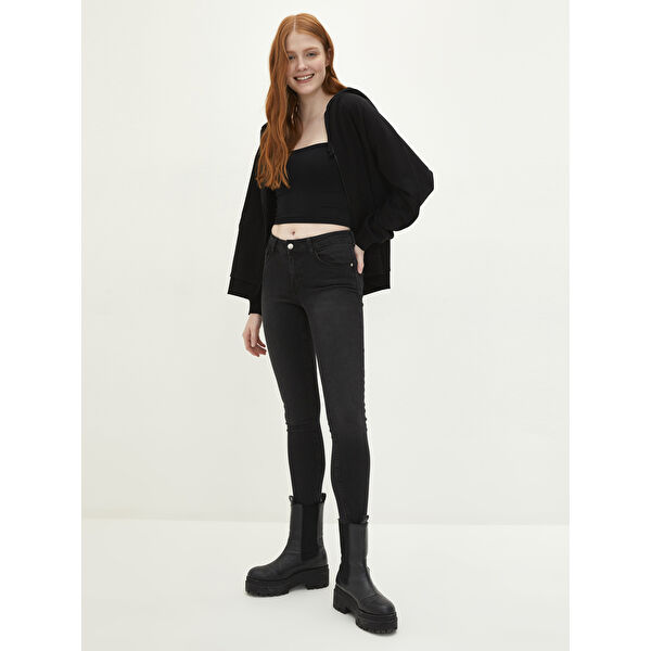 Normal Bel Skinny Fit Cep Detaylı Kadın Rodeo Jean Pantolon Normal Bel Skinny Fit Cep Detaylı Kadın Rodeo Jean Pantolon