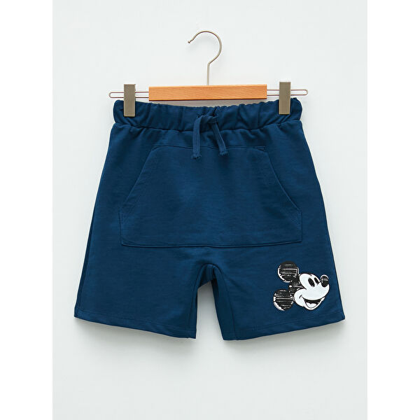 Beli Lastikli Mickey Mouse Baskılı Erkek Çocuk Şort
