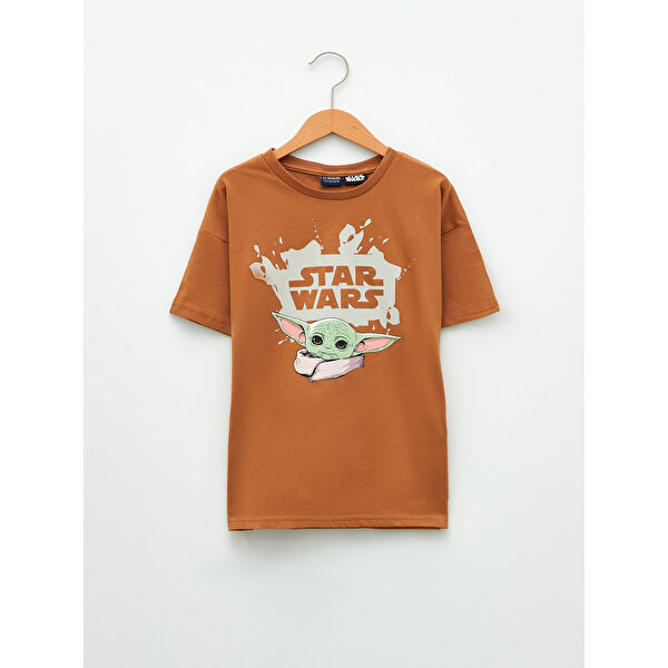 Bisiklet Yaka Star Wars Baskılı Kısa Kollu Erkek Çocuk Tişört
