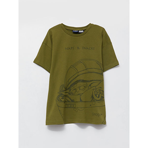 Bisiklet Yaka Star Wars Baskılı Kısa Kollu Pamuklu Erkek Çocuk Tişört