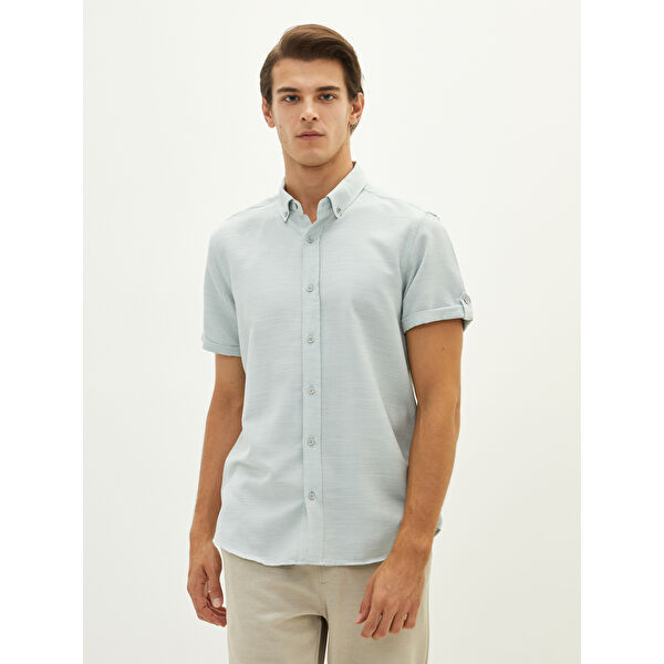 Slim Fit Kısa Kollu Erkek Gömlek