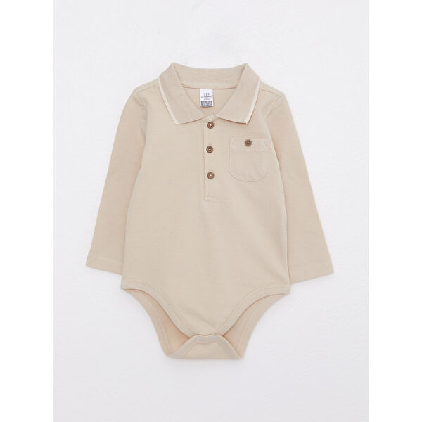 Polo Yaka Uzun Kollu Basic Pamuklu Erkek Bebek Tulum Polo Yaka Uzun Kollu Basic Pamuklu Erkek Bebek Tulum