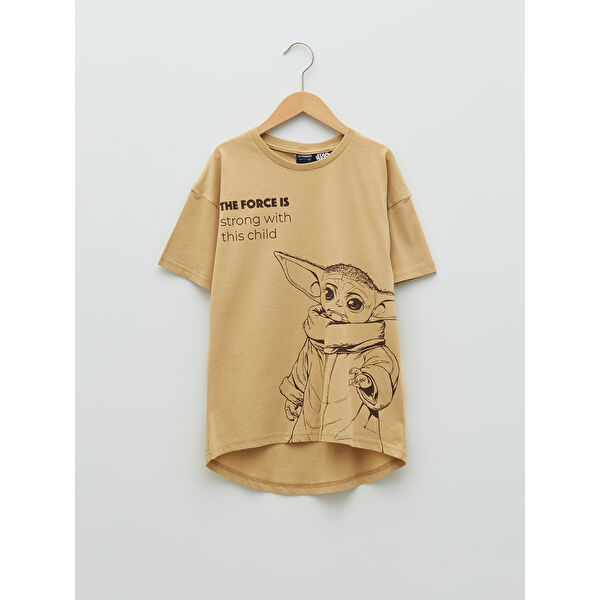 Bisiklet Yaka Star Wars Baskılı Kısa Kollu Pamuklu Erkek Çocuk Tişört