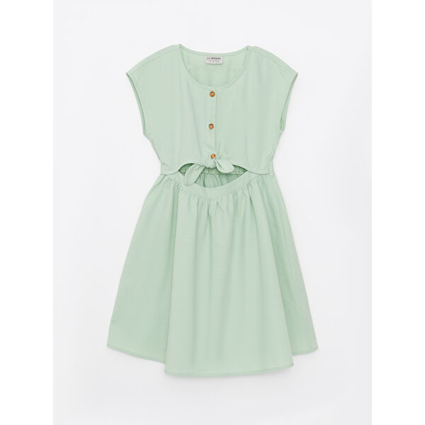 Bisiklet Yaka Basic Poplin Kız Çocuk Elbise