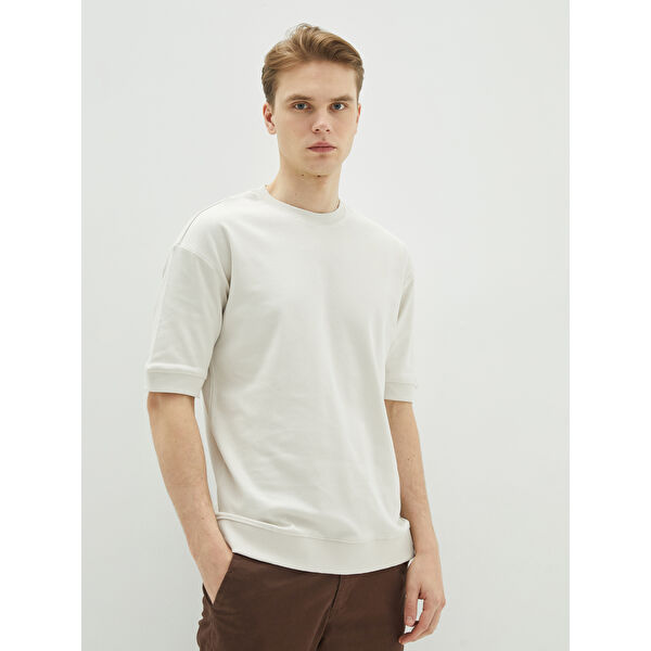 Oversize Bisiklet Yaka Kısa Kollu Erkek Sweatshirt Oversize Bisiklet Yaka Kısa Kollu Erkek Sweatshirt