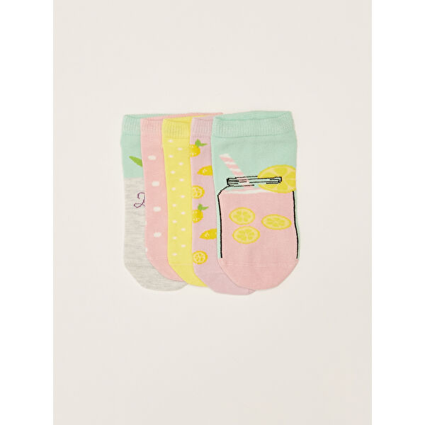 Desenli Kız Çocuk Patik Çorap 5'li Desenli Kız Çocuk Patik Çorap 5'li