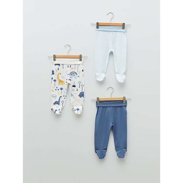 Beli Lastikli Erkek Bebek Patikli Pantolon 3'lü Beli Lastikli Erkek Bebek Patikli Pantolon 3'lü