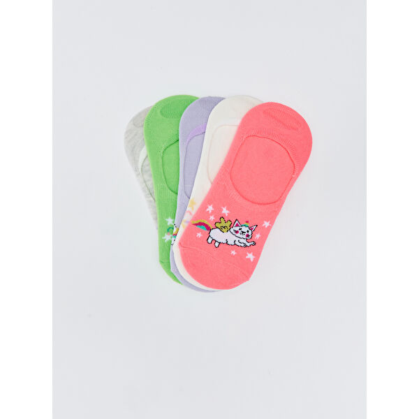 Desenli Kız Çocuk Babet Çorap 5'li Desenli Kız Çocuk Babet Çorap 5'li