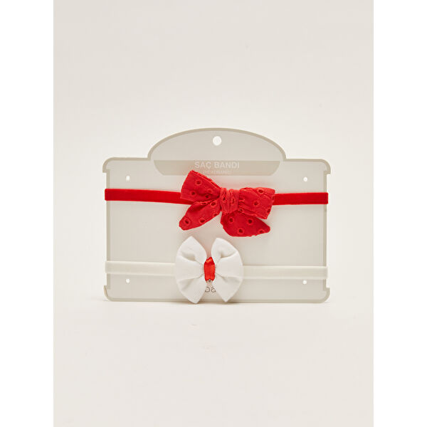 Fiyonk Detaylı Kız Bebek Saç Bandı 2'li