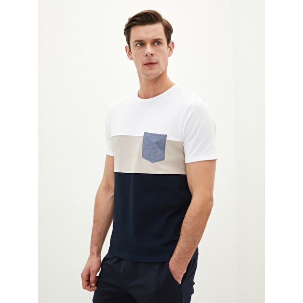 LCW VISION Bisiklet Yaka Kısa Kollu Renk Bloklu Pike Erkek Tişört