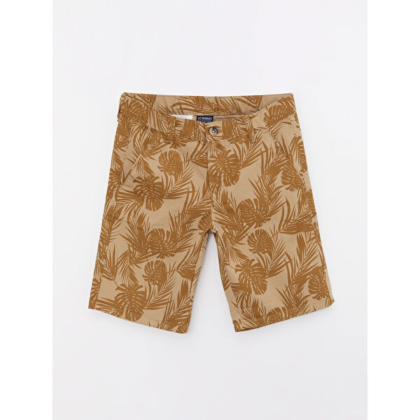 Desenli Poplin Erkek Çocuk Bermuda