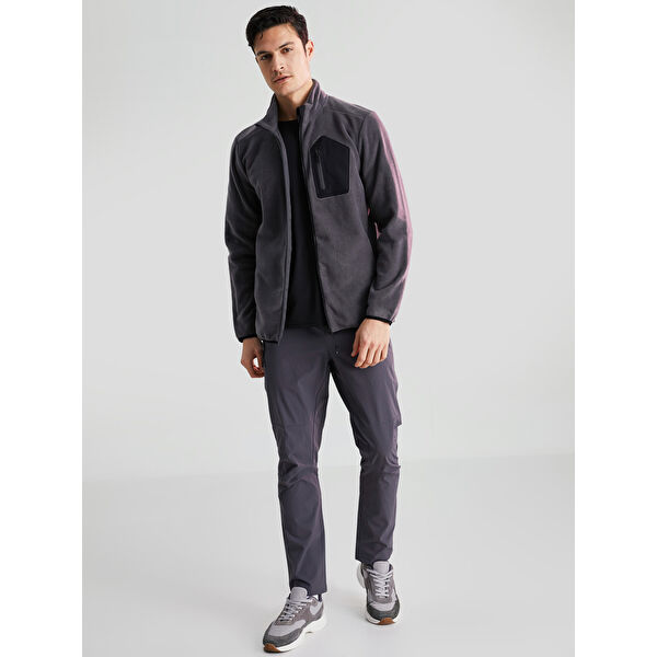 Outdoor Standart Kalıp Dik Yaka Erkek Polar Hırka