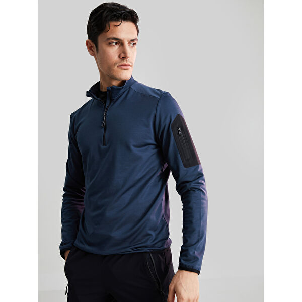 Outdoor Dik Yaka Uzun Kollu İnce Erkek Sweatshirt