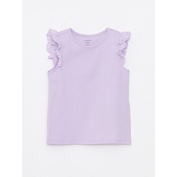 Bisiklet Yaka Basic Pamuklu Kız Bebek Atlet