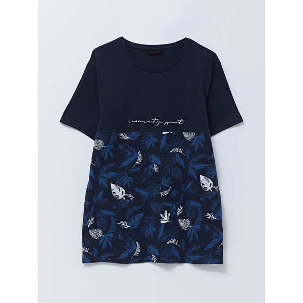 LCW CASUAL Bisiklet Yaka Kısa Kollu Desenli Penye Erkek Tişört