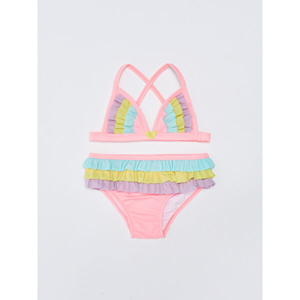 Esnek Kumaştan Kız Bebek Bikini Takımı 2'li