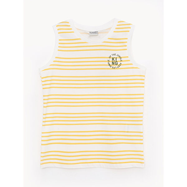 Bisiklet Yaka Çizgili Pamuklu Erkek Çocuk Atlet