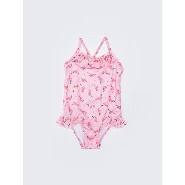 Esnek Kumaştan Baskılı Kız Bebek Mayo