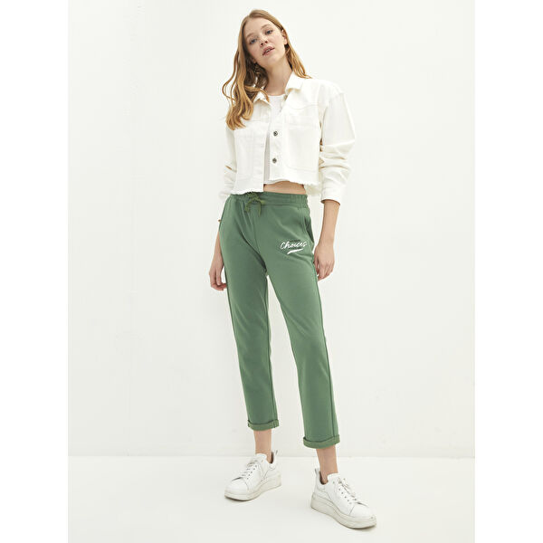 LCW CASUAL Beli Lastikli Yazı Baskılı Kadın Eşofman Altı