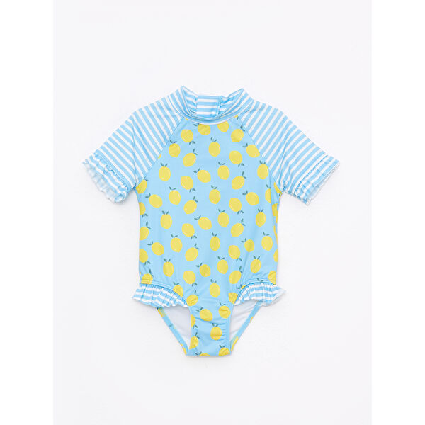 Esnek Kumaştan Baskılı Kız Bebek Mayo