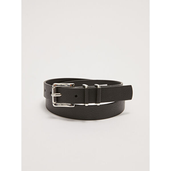 Deri Görünümlü Kadın Kot Kemeri